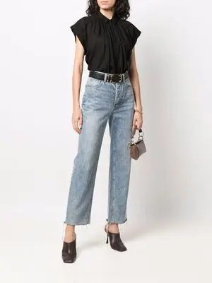 NILI LOTAN Pleated Sleeveless Shirt