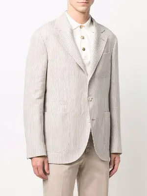 Brunello Cucinelli Single-breasted Striped Blazer