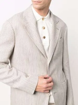 Brunello Cucinelli Single-breasted Striped Blazer