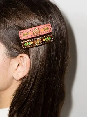 Tory Burch Roxanne Pink Hair Barrette Tory Burch Roxanne Double-T Hairclip In Pink - 40% Off  main image 2