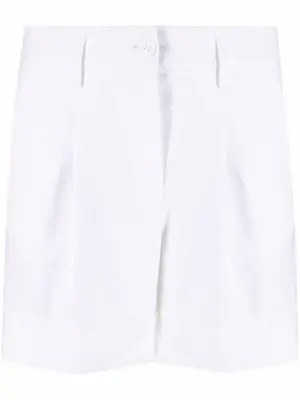P.a.r.o.s.h Turn-up Hem Cotton Shorts - White