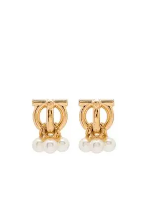 FERRAGAMO Gancini Stud Earrings - Gold