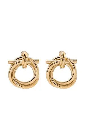 FERRAGAMO Gancini Stud Earrings - Gold