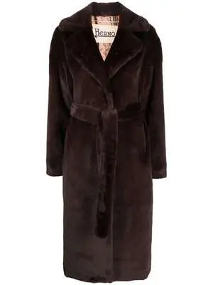Herno Belted Faux Fur Coat