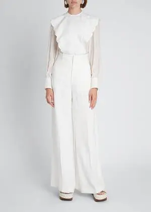 Chloé Wide-leg Linen Trousers