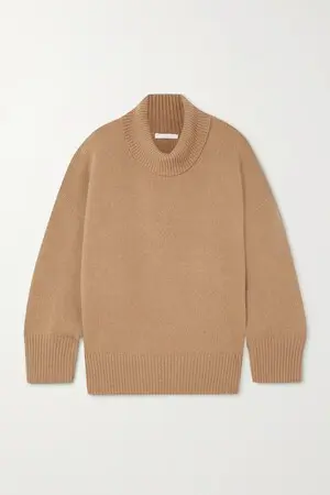Chloé + Net Sustain Recycled-cashmere Turtleneck Sweater Brown