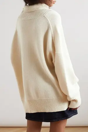Chloé Net Sustain Recycled-cashmere Turtleneck Sweater - White