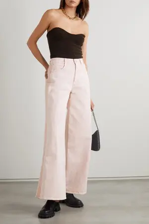 Stella McCartney Canvas-trimmed Wide-leg Jeans - Orange
