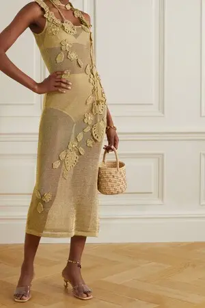 pemma crochet dress - gold product info and reviews PEMMA KNIT DRESS