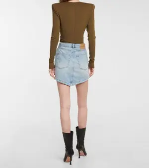 Alexandre Vauthier Asymmetric Denim Miniskirt