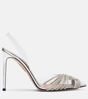 AQUAZZURA Gatsby 105 Embellished Slingback Pumps