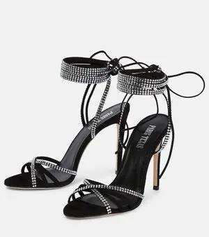 Paris Texas Holly Nicole Leather Sandals - Black
