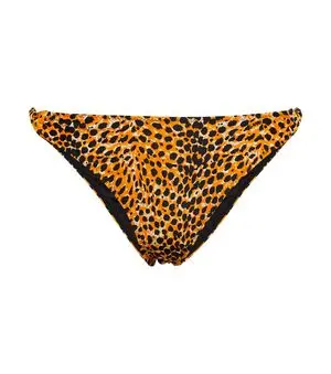 GANNI Leopard Print Bikini Bottom - Multicoloured