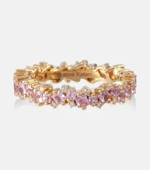 SUZANNE KALAN 18kt Gold Ring With Sapphires And Diamonds - Pink