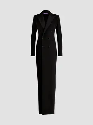 Ralph Lauren Kristian Silk Tuxedo Dress - Black