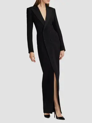 Ralph Lauren Kristian Silk Tuxedo Dress - Black