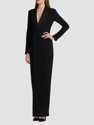 Ralph Lauren Kristian Silk Tuxedo Dress - Black