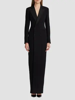 Ralph Lauren Kristian Silk Tuxedo Dress - Black