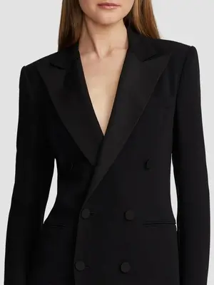 Ralph Lauren Kristian Silk Tuxedo Dress - Black