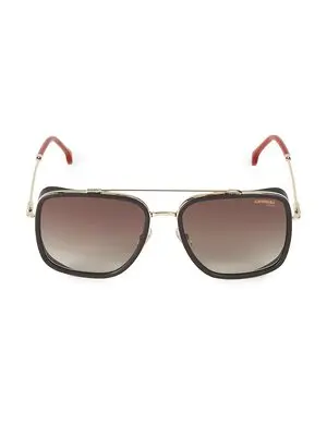 Carrera Eyewear 57MM Square Brow Bar Sunglasses - Red