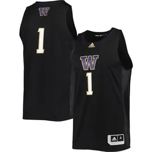 Adidas 1 Washington Huskies Swingman Basketball Jersey - Black