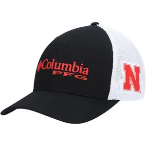Columbia Nebraska Huskers Pfg Logo Cap - Black