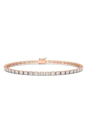 HAUTECARAT Emerald Cut Diamond Tennis Bracelet - 6.69 Ctw Rose Gold