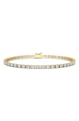HAUTECARAT Emerald Cut Diamond Tennis Bracelet - 6.69 Ctw Yellow Gold