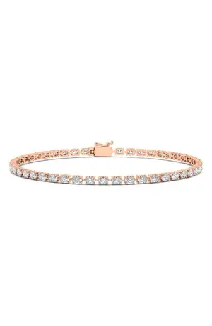HAUTECARAT Oval Cut Lab-created Diamond Tennis Bracelet - 6.20 Ctw Rose Gold