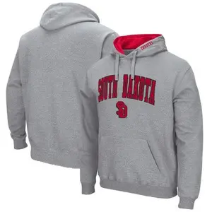 COLOSSEUM South Dakota Coyotes Arch And Logo Pullover Hoodie - Heather Gray