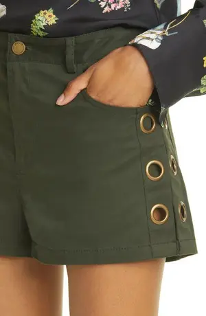 Monse Grommet Brushed Twill Shorts