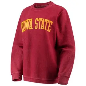 PRESSBOX Iowa State Cyclones Comfy Cord Vintage Wash Basic Arch Pullover Sweatshirt