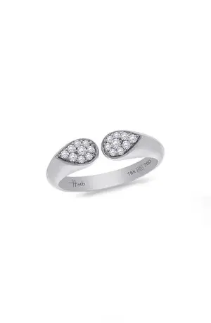 Hueb Bestow Pavé Diamond Open Ring - White Gold