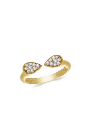 Hueb Bestow Pavé Diamond Open Ring - Yellow Gold