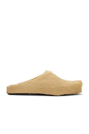 Marni Marni Long Hair Fussbett Sabot In Orange Soft Beige