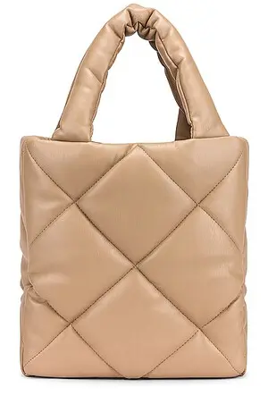 STAND STUDIO Rosanne Faux Leather Diamond Bag In Beige