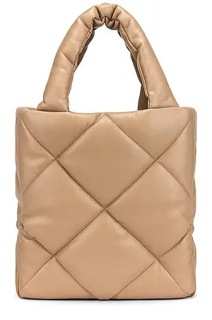 STAND STUDIO Rosanne Faux Leather Diamond Bag In Beige
