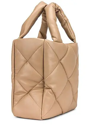 STAND STUDIO Rosanne Faux Leather Diamond Bag In Beige
