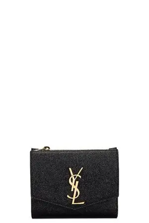 Saint Laurent Saint Laurent Uptown Compact Wallet In Black Nero