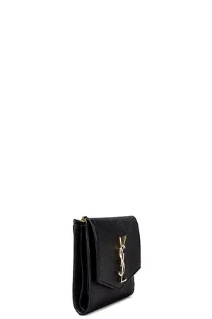 Saint Laurent Uptown Compact Wallet In Black