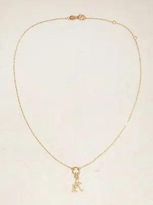 FOUNDRAE Initial 18-karat Diamond Pendant Necklace