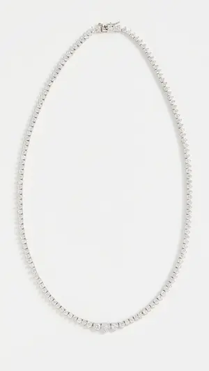 Shashi Tennis Graduated Necklace - Silver