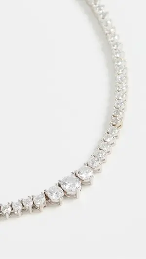 Shashi Tennis Graduated Necklace - Silver