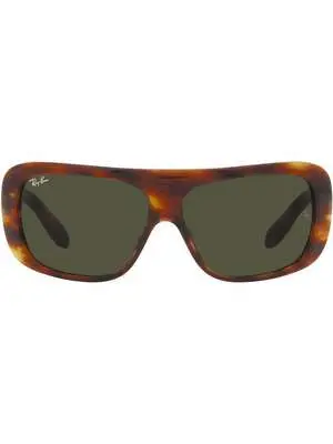 Ray-ban Tortoiseshell Effect Geometric Frame Sunglasses - Green