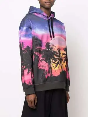 Valentino Garavani Palm Tree Print Drawstring Hoodie