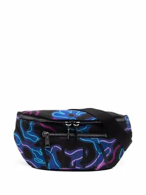 Valentino Garavani Neon Camou-print Belt Bag - Black