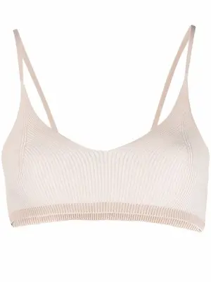 Jacquemus Le Bandeau Valensole Knitted Bralette - Neutrals