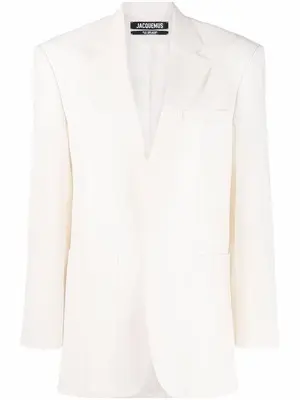 Jacquemus Notched-lapel Single-breasted Blazer - White