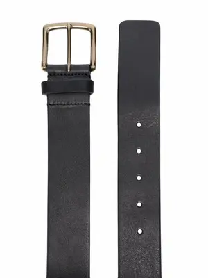 Officine Creative Grained Calf Leather Belt - Black