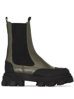 GANNI Chelsea Ankle Boots - Green